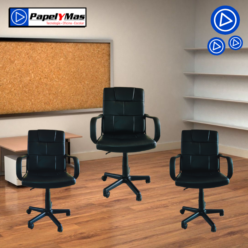 Silla Semi Ejecutiva de cuero con base plastica AD-0515D / 60D – Papel ...